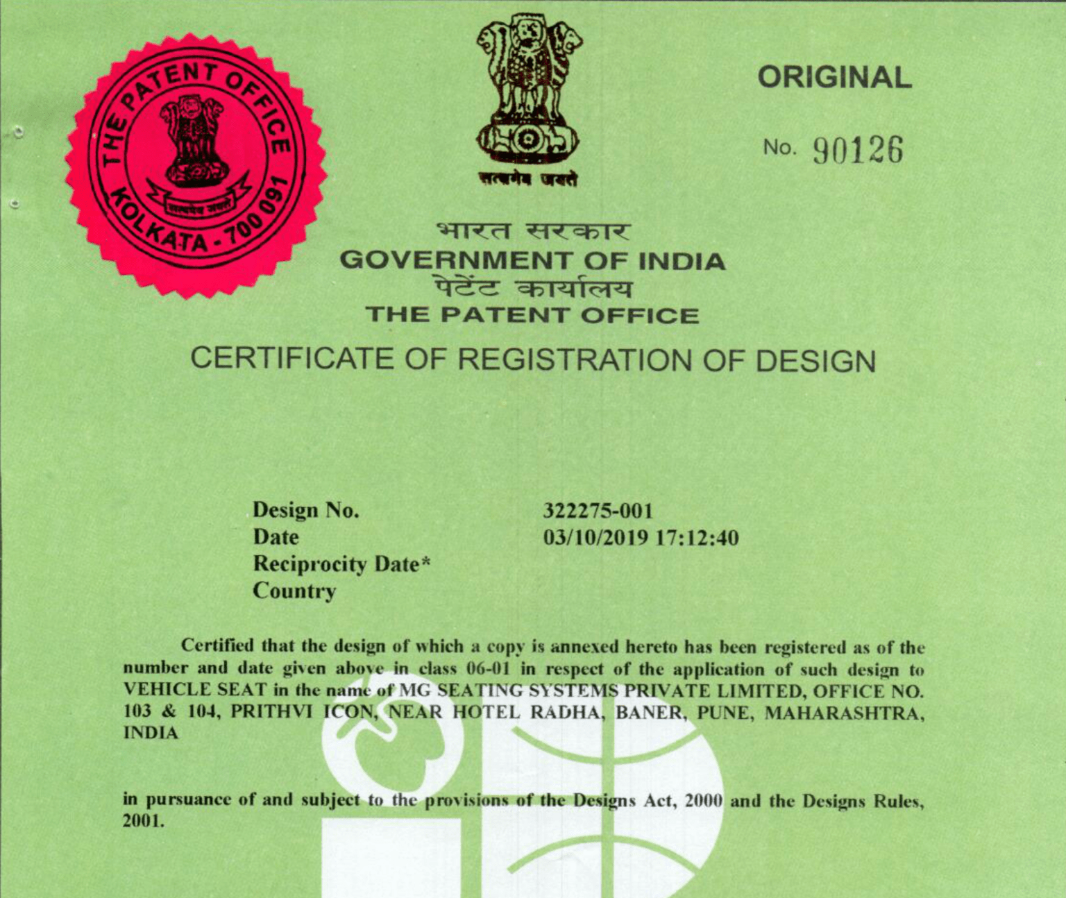 About – MG Seating Systems Pvt. Ltd.